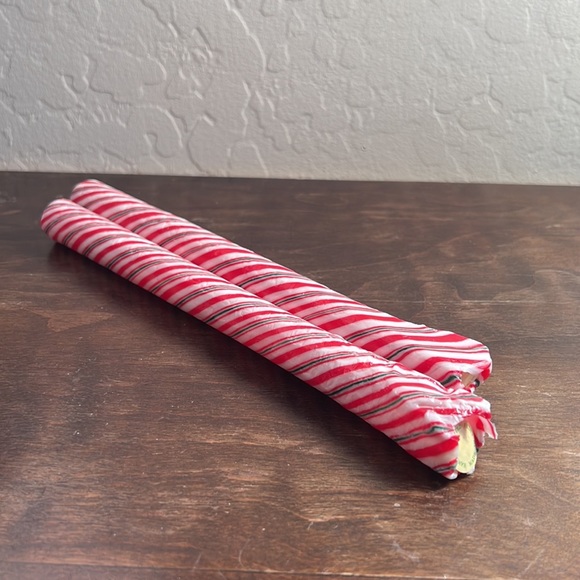 Accents | Vintage Christmas Candles Candy Strips Green Red And White ...